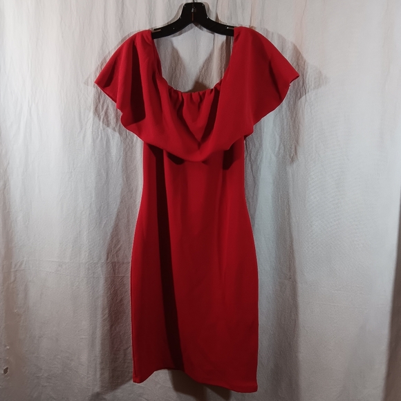 Almost Famous | Dresses | Almost Famous Womens Red Knit Dress Off The ...